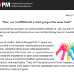 Can I use the COPM with a client group at the same time? | COPM